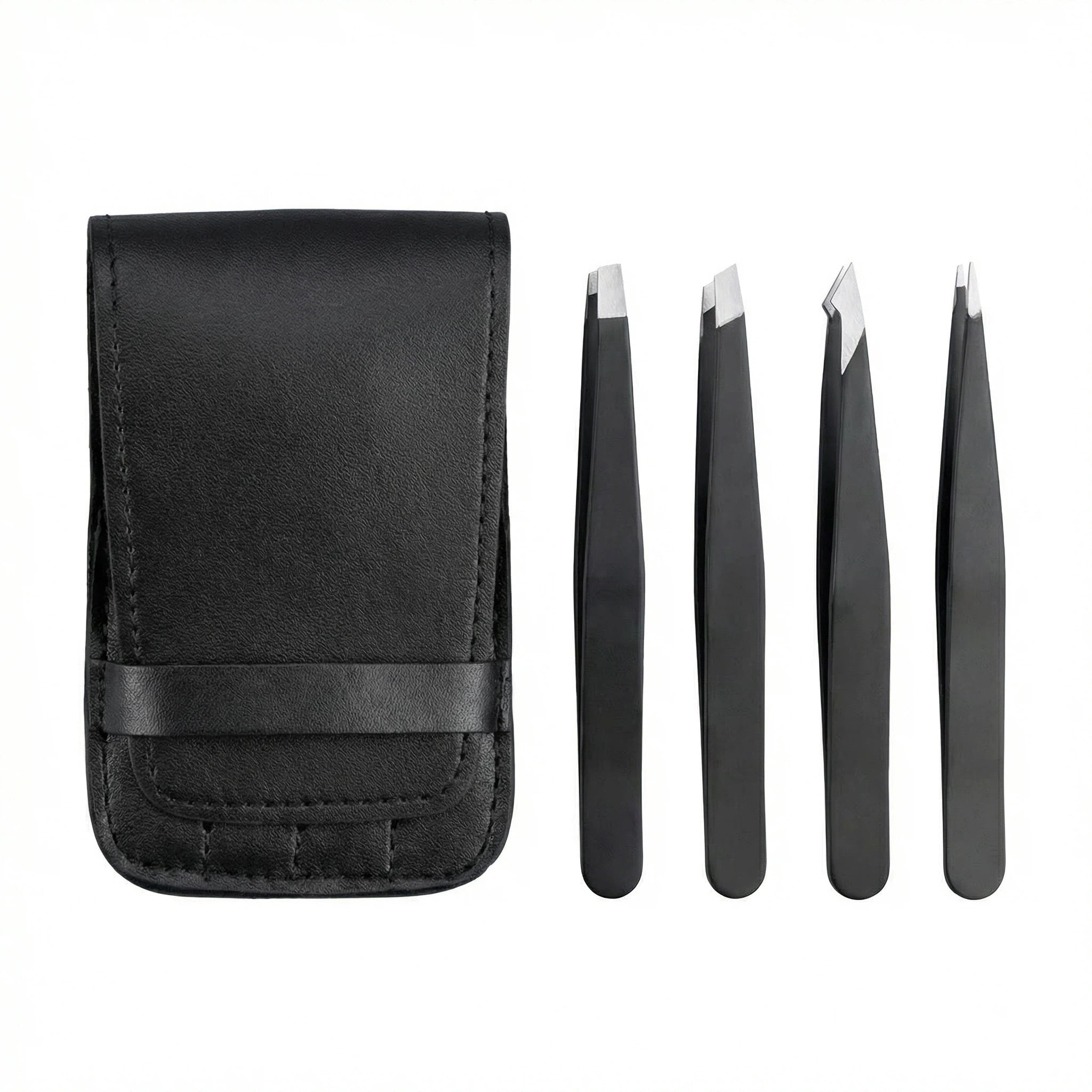 4-Piece Tweezers Set, Professional Stainless Steel Eyebrow Tweezers ...