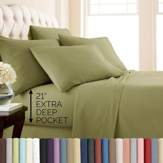 4-Piece Twin Bed Sheets Set, 21" Extra Deep Pocket Fitted Sheet Twin ...