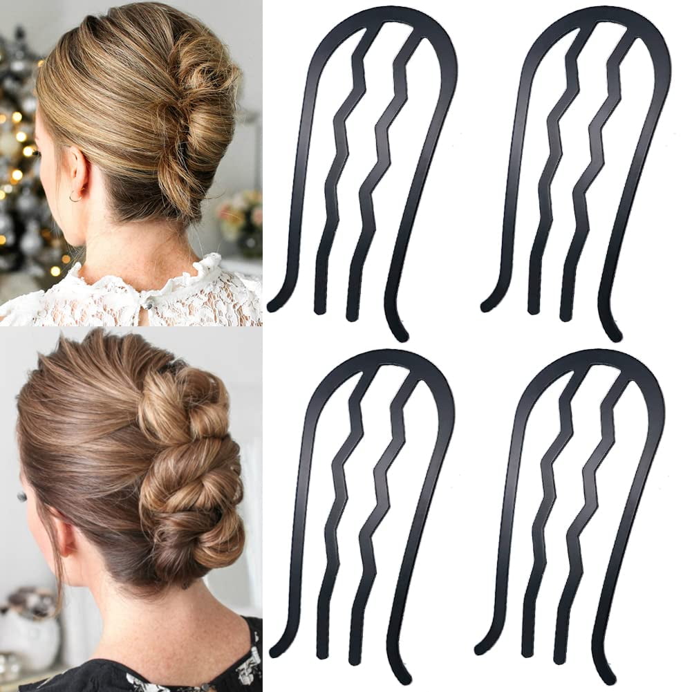 4 Piece U Shape Hair Combs Hair Fork for Women Accessories, Hair Side ...