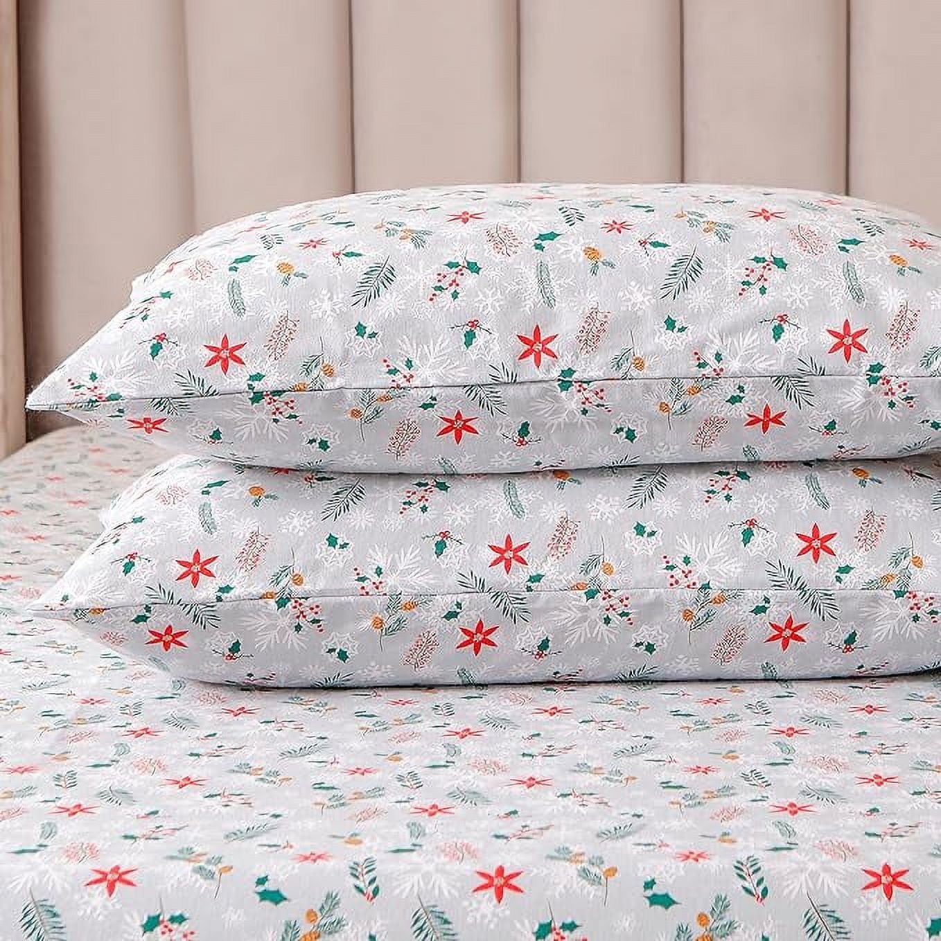 4-Piece Ultra Soft 100% Turkish Cotton Flannel Sheet Set - Holiday ...