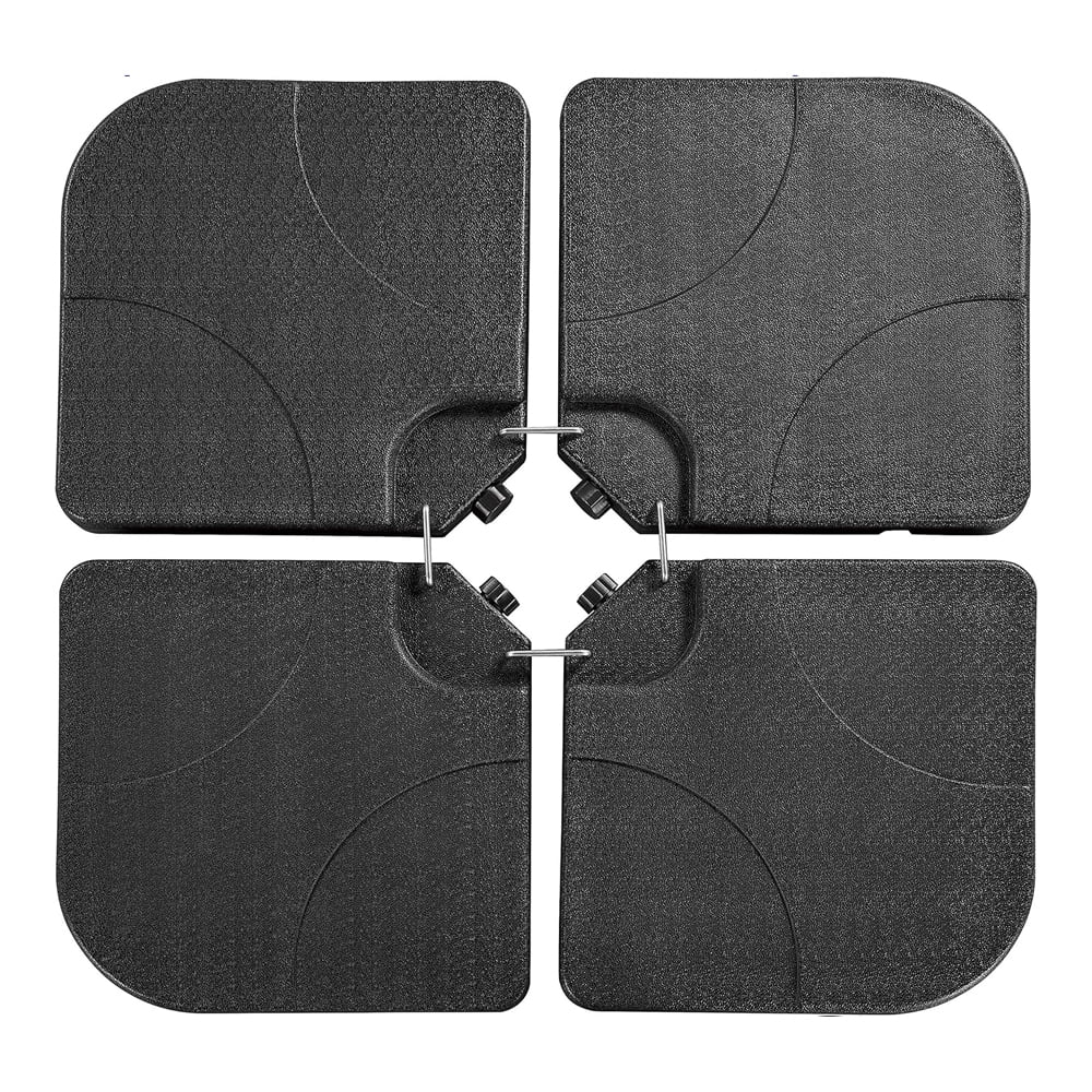4-Piece Umbrella Base, Outdoor Umbrella Stand, Square Shaped Cantilever ...