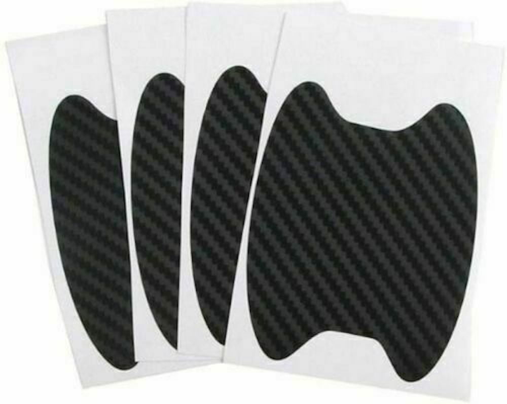 4 Piece Universal Car Carbon Fiber Stickers for Door Handle Black Color ...