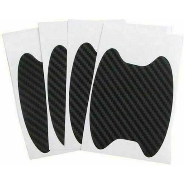 4 Piece Universal Car Carbon Fiber Stickers for Door Handle Black Color ...