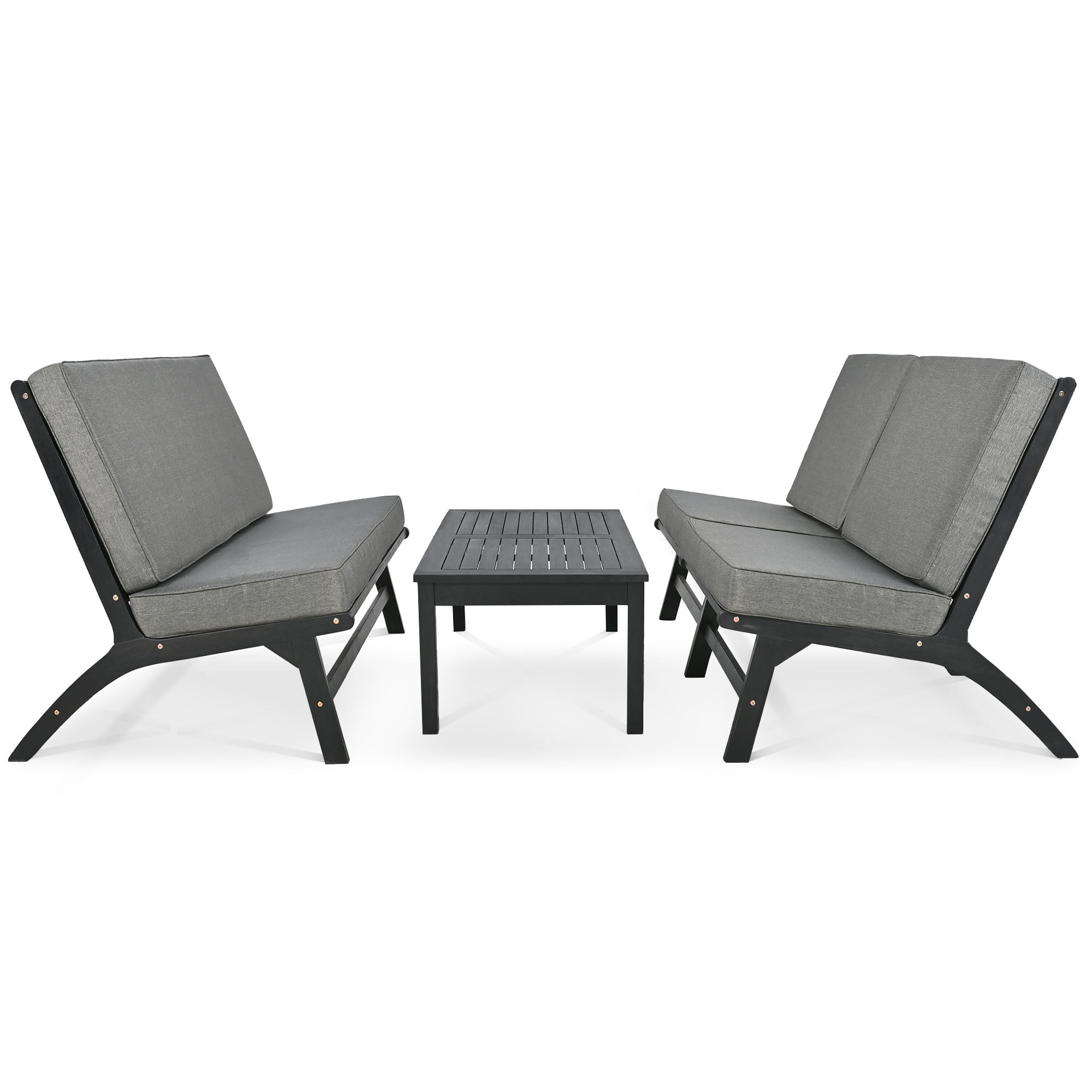 4-Piece V-shaped Outdoor Sofa Seating Group , Garden Patio Conversation ...