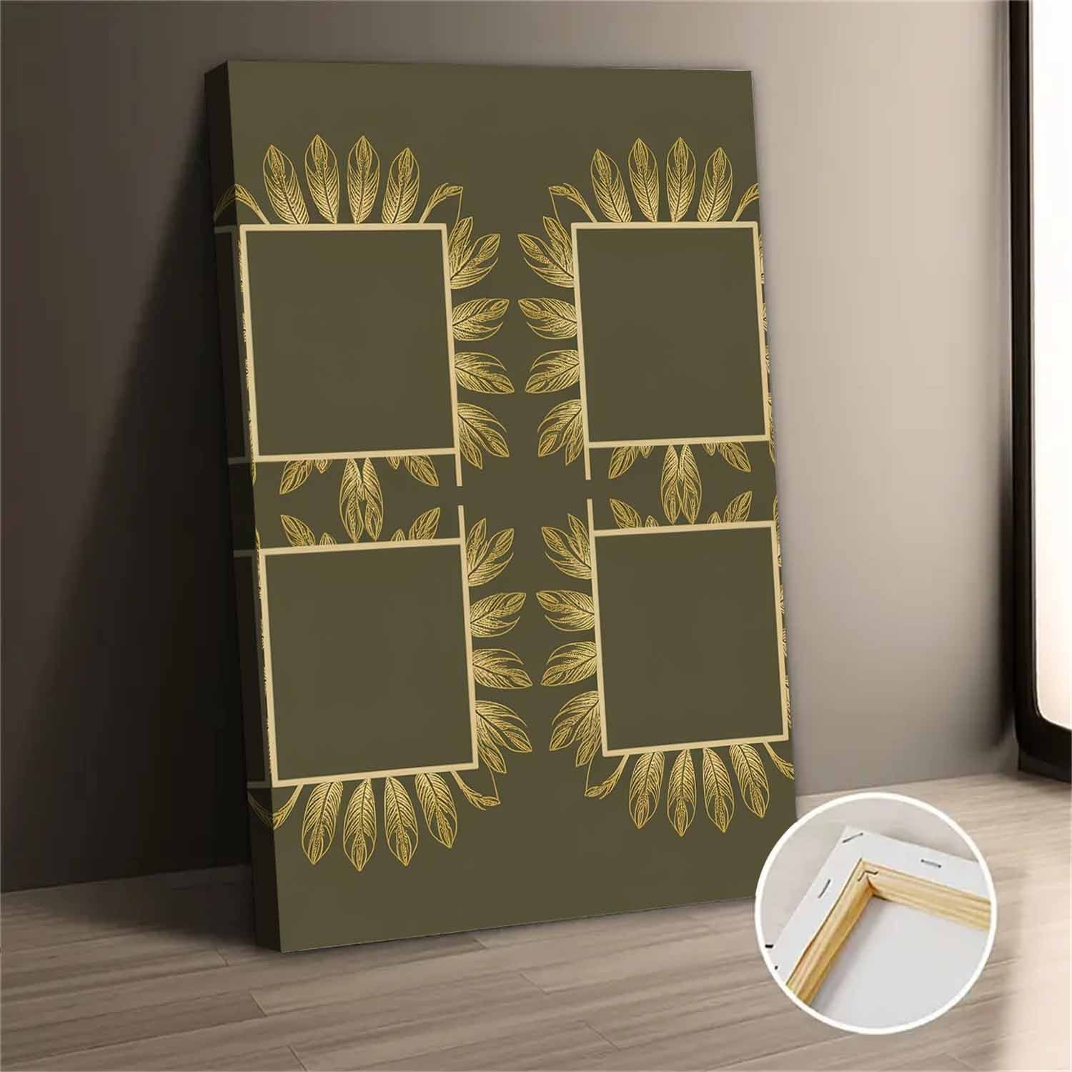 4 Piece Vintage Gold Leaf Frame Canvas Wall Art - Walmart.com