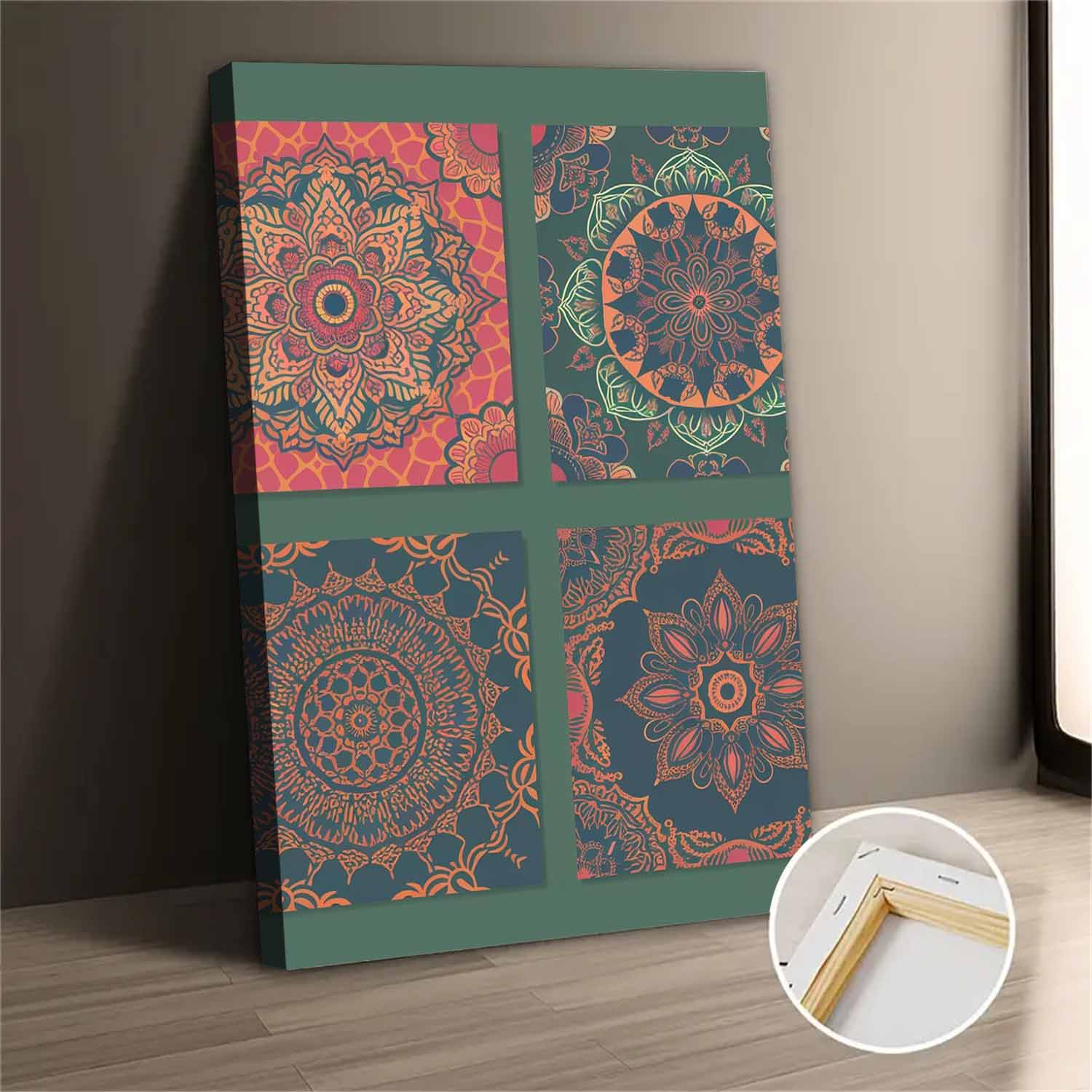 4 Piece Vintage Mandala Canvas Wall Art Decor - Walmart.com