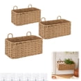 4 Piece Wall Hanging Baskets for Organizing Paper Rope Woven Baskets ...