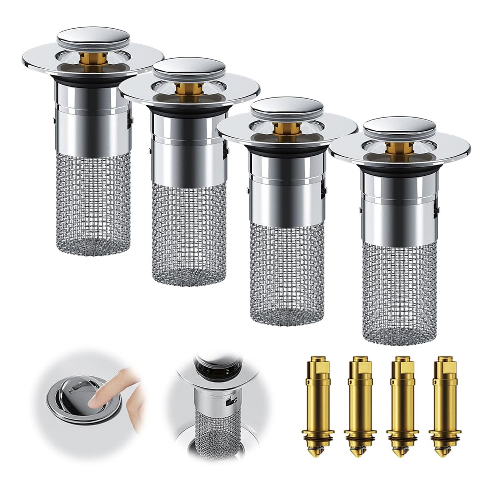 4-Piece Water Tank Filter (Copper Core Version),Filter Screen，Silver ...