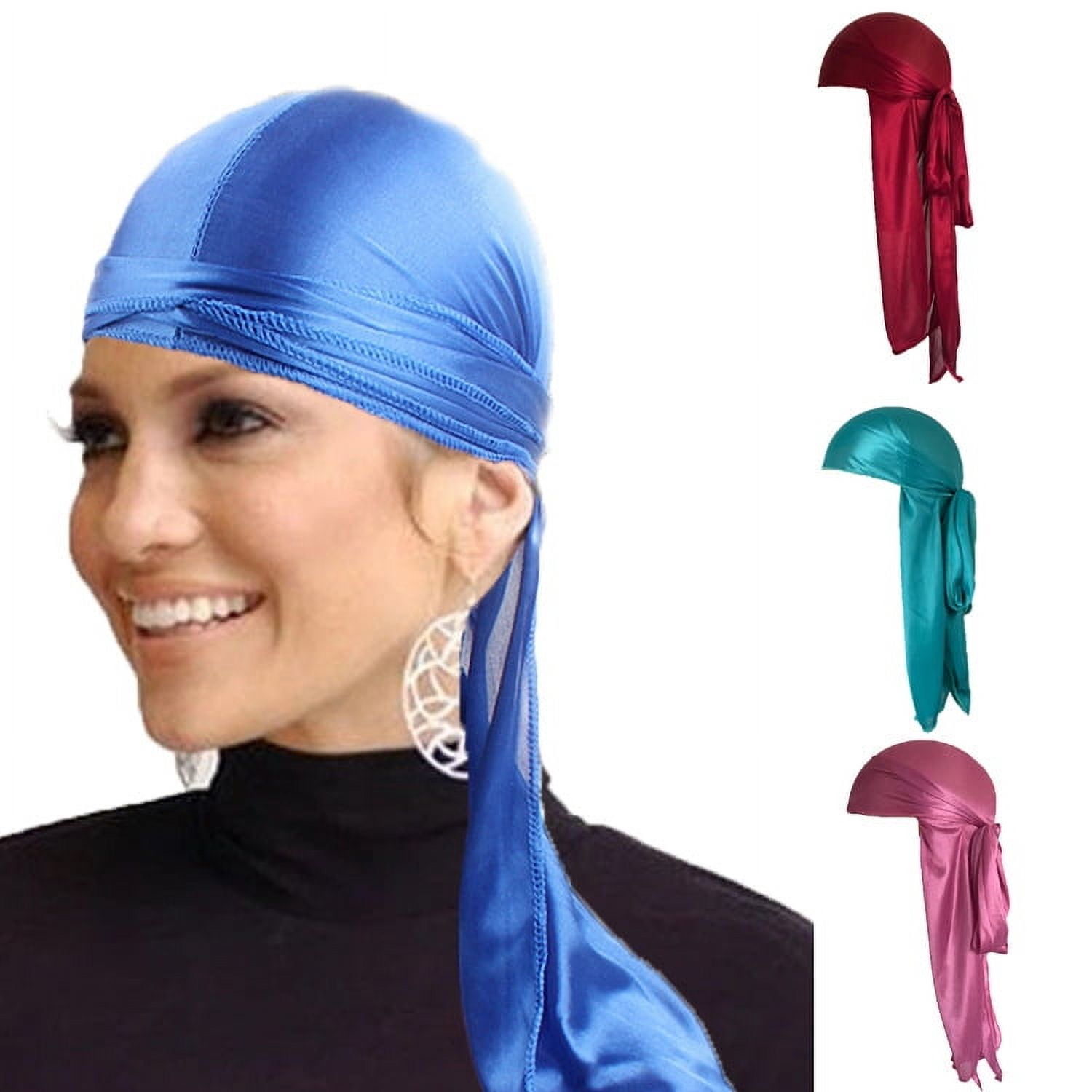 4 Piece Wave Hat, Turban Hat, Pirate Hat, Knot Head Wrap Hat - Walmart.com