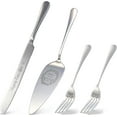 4 Piece Wedding Cake Cutting Set, Knife and Server with Forks, Elegant ...