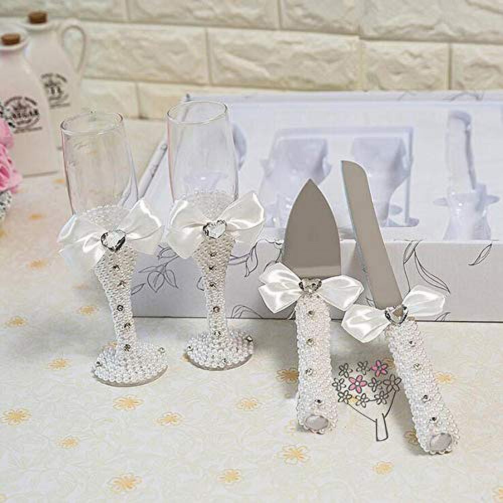 4-Piece Wedding Supplies - Cake Knife, Pie Server Set and Wedding ...