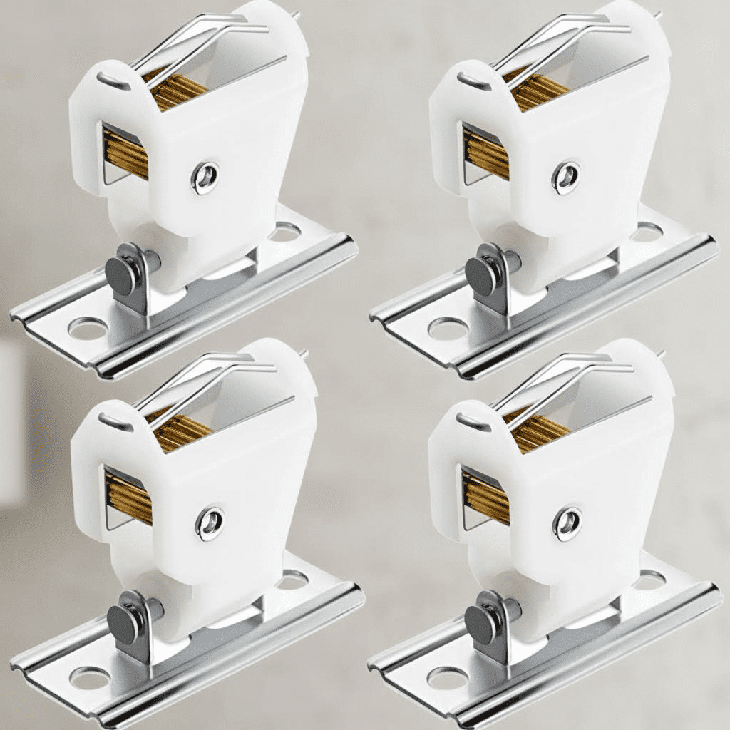4-Piece White Roman Shade Cord Lock Set with Dual Brass Wheels ...