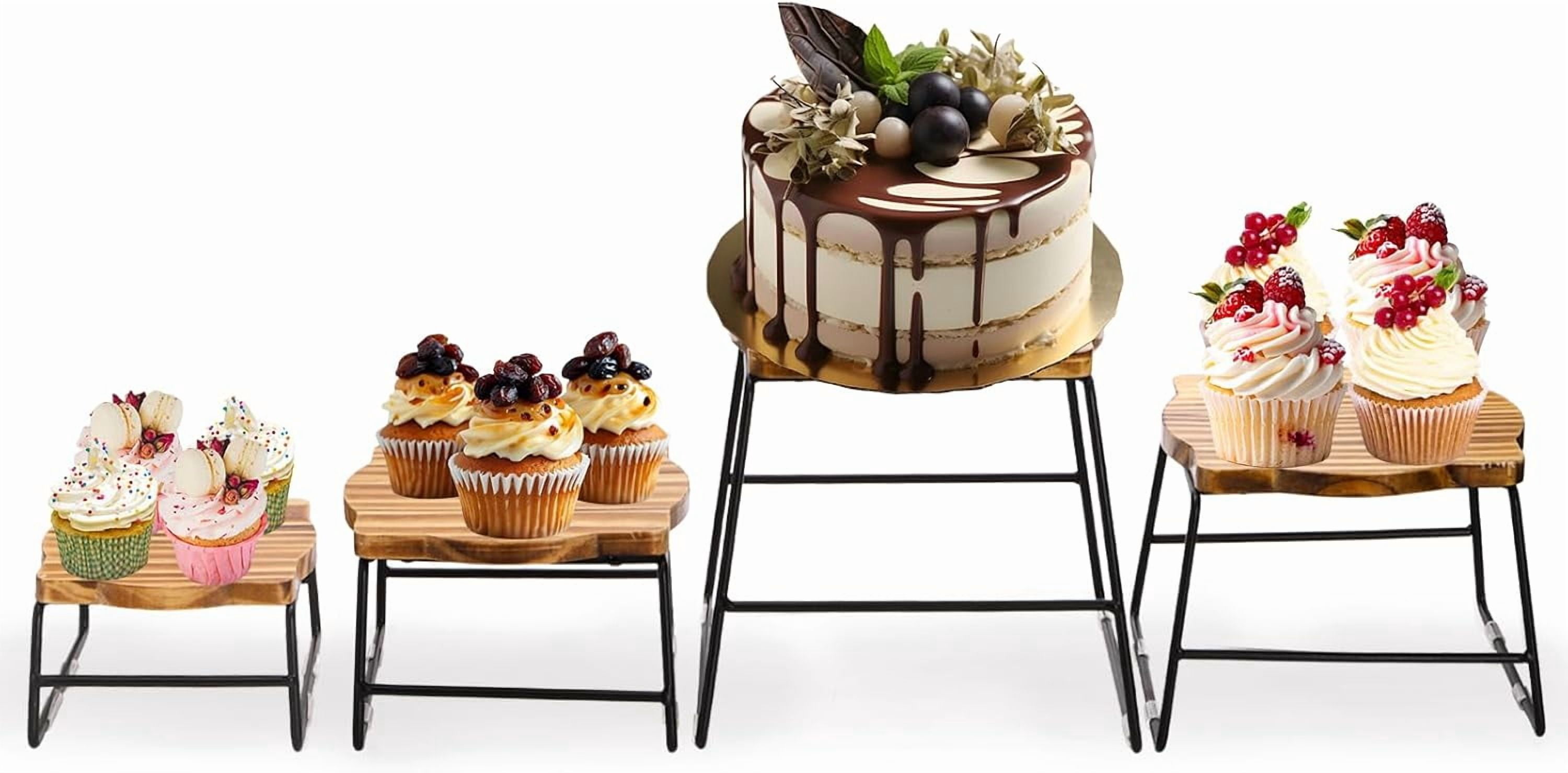 4 Piece Wood Buffet Risers, Dessert Table Risers Food Display Riser ...