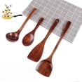 4 Piece Wooden Kitchen Utensil Set – Solid Wood Cooking Utensils with ...