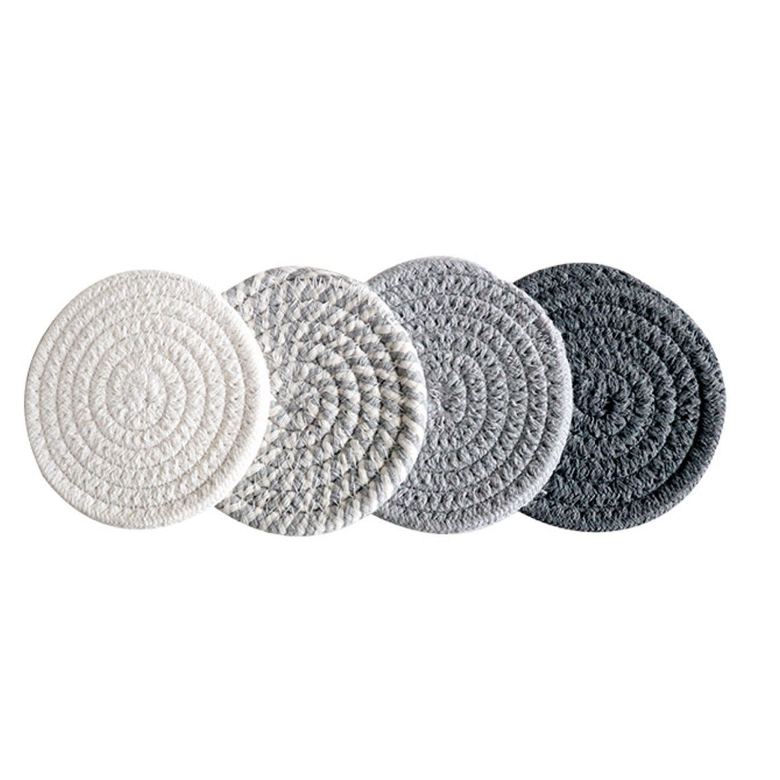4-Piece Woven Absorbent Coasters, Natural Cotton Rope Drink Coasters, 4 ...