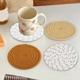 4 Piece Woven Round Coaster, Heat Insulation Mat, Table Placemat, Anti ...