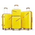 4-Piece Yellow Expandable Luggage Set with TSA Lock, 360° Spinner ...
