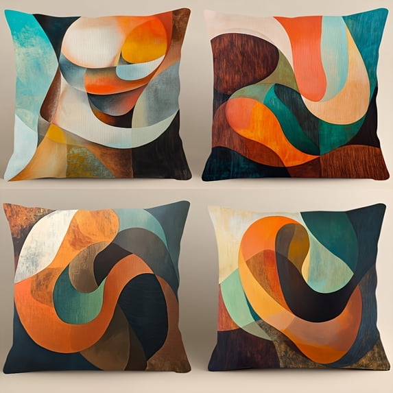 4-Piece colorful wavy striped pillowcase, using stunning holiday home ...