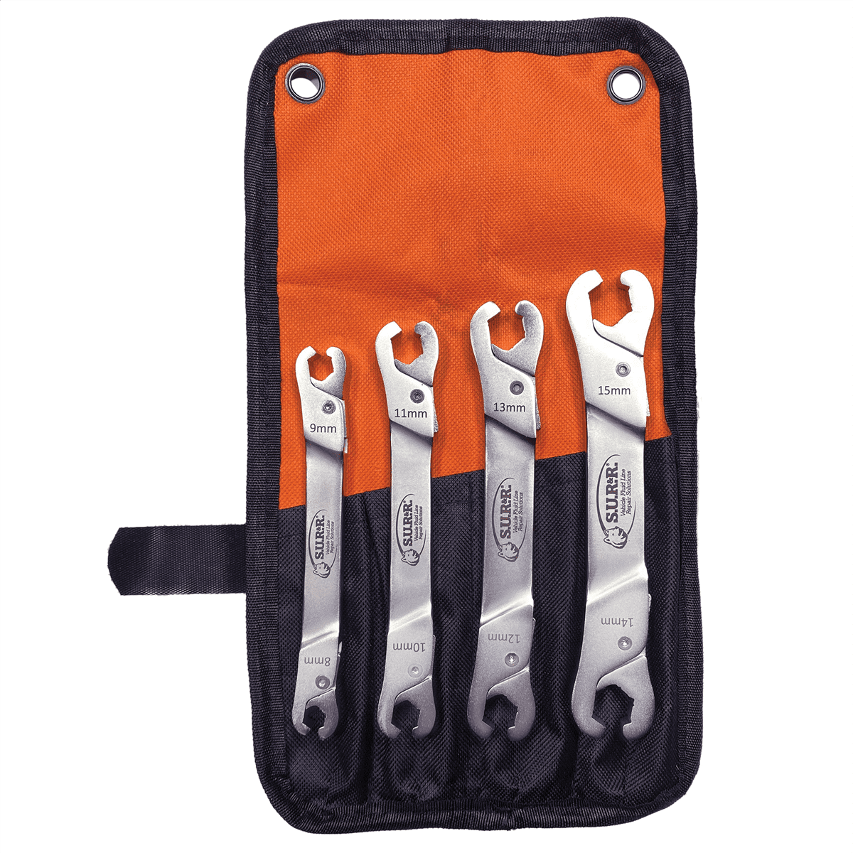 4-Piece set of versatile line wrenches featuring unique ratcheting push ...