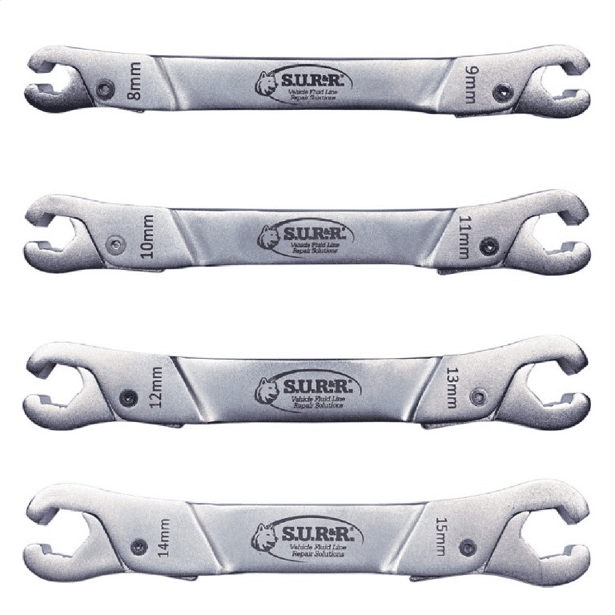 4-Piece set of versatile line wrenches featuring unique ratcheting push ...