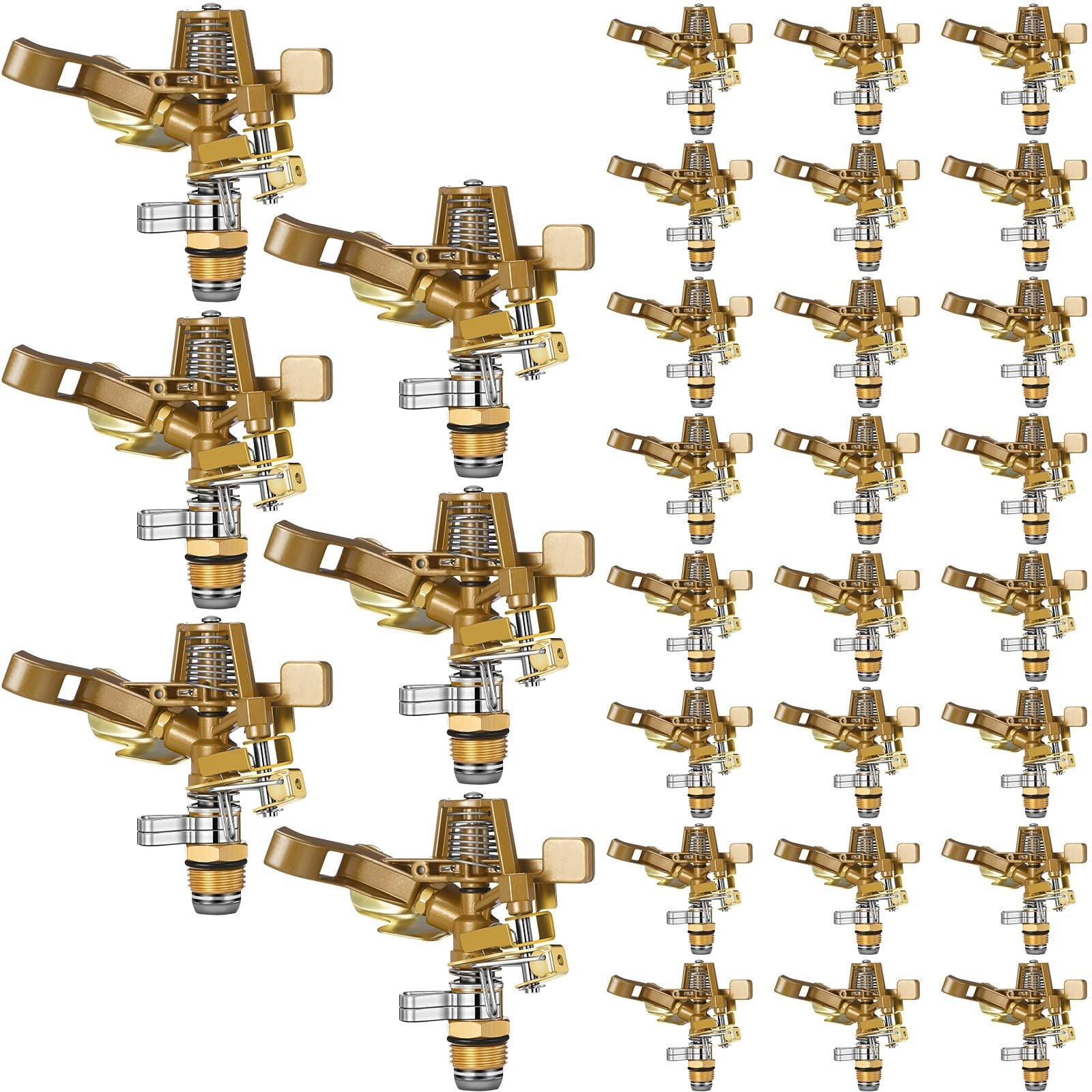 4 Pieces 1/2 Inch Brass Impact Sprinkler Head with Nozzles Heavy Duty ...