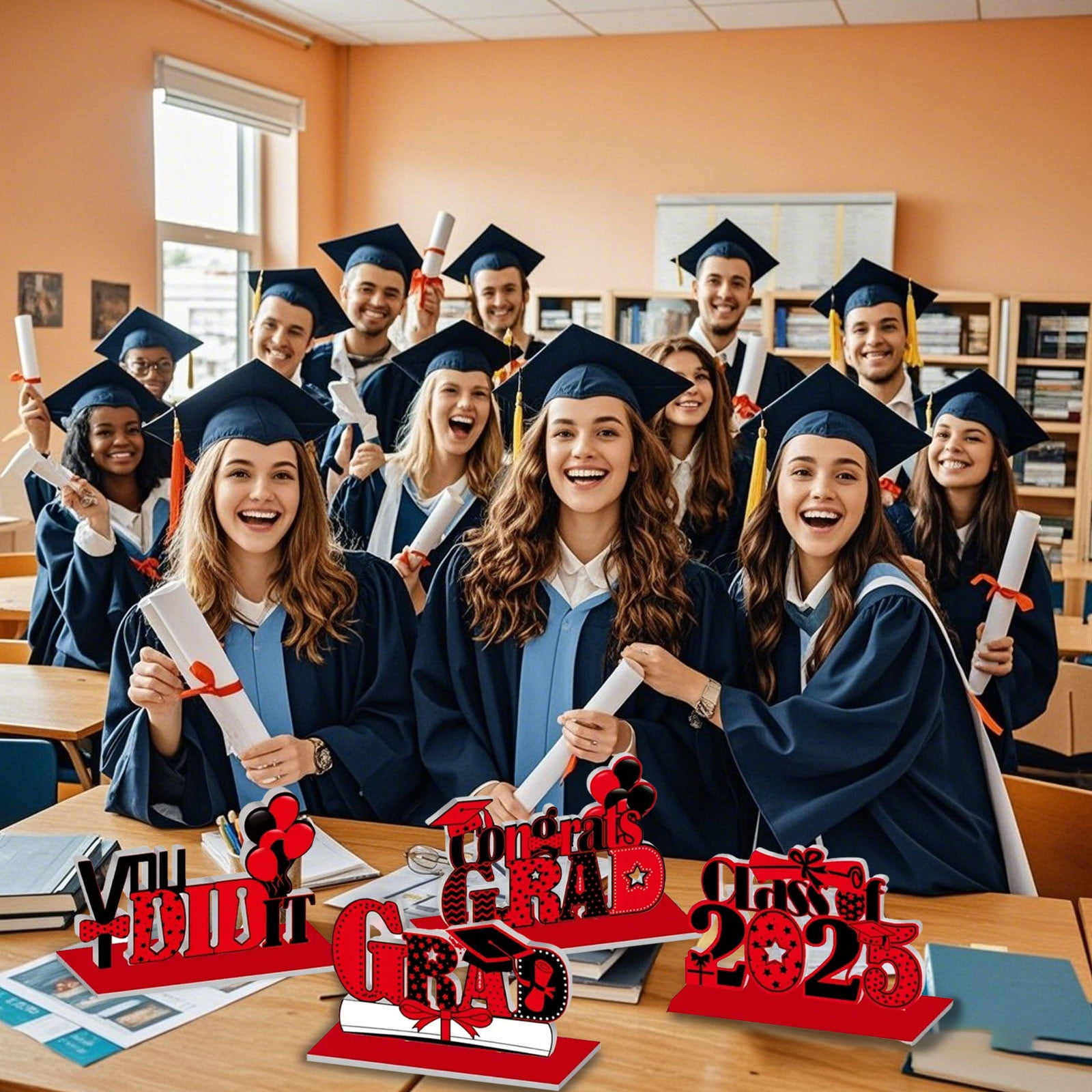 4 Pieces 2025 Graduation Party Decorations Wooden Class of 2025 Table ...