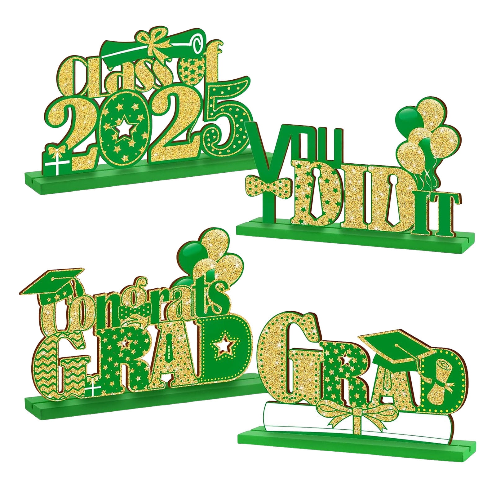 4 Pieces 2025 Graduation Table Decorations - Wooden Graduation ...