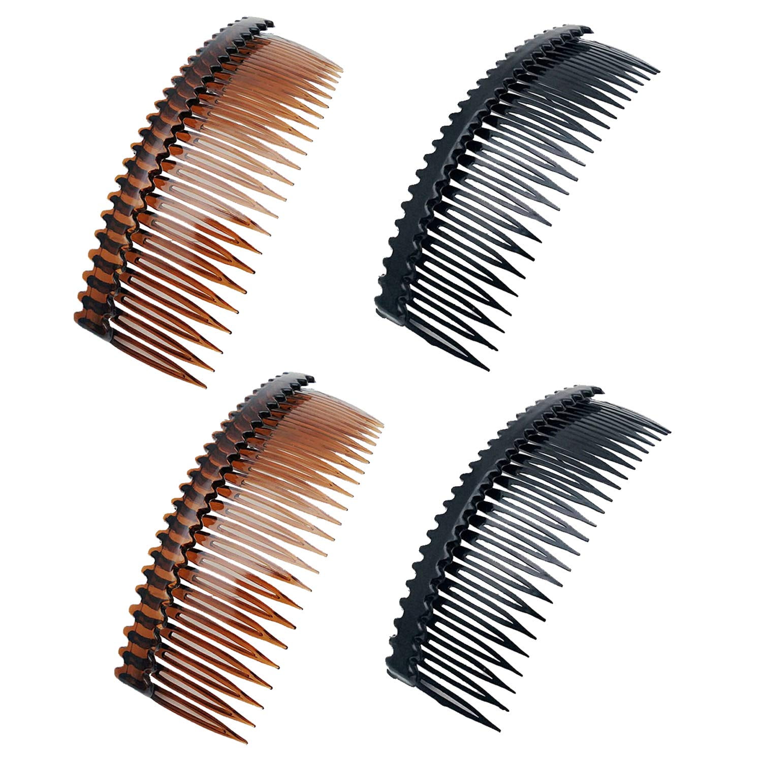 4 Pieces 24 Teeth Hair Side Combs French Comb Side Hair Combs Plastic ...