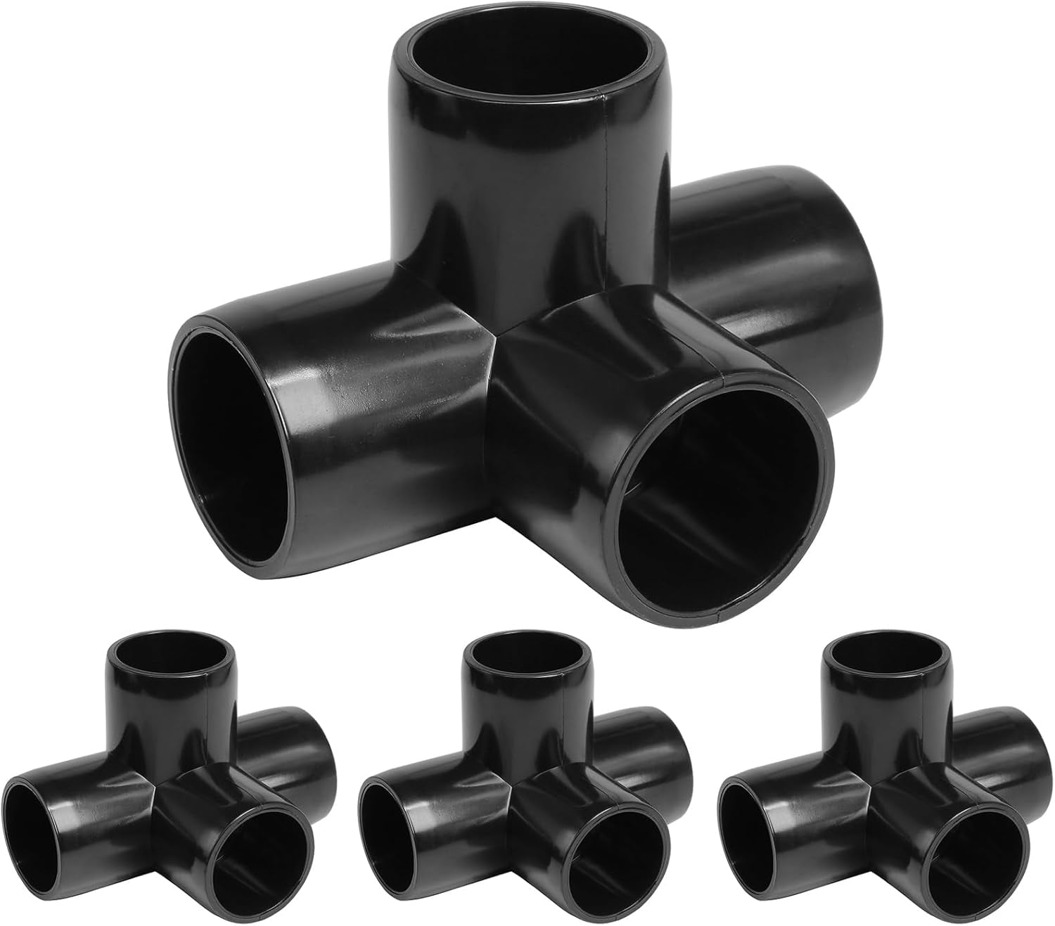 4 Pieces 3/4 Inch PVC Pipe Fittings SCH40 Elbow Corner Side Outlet Tee ...