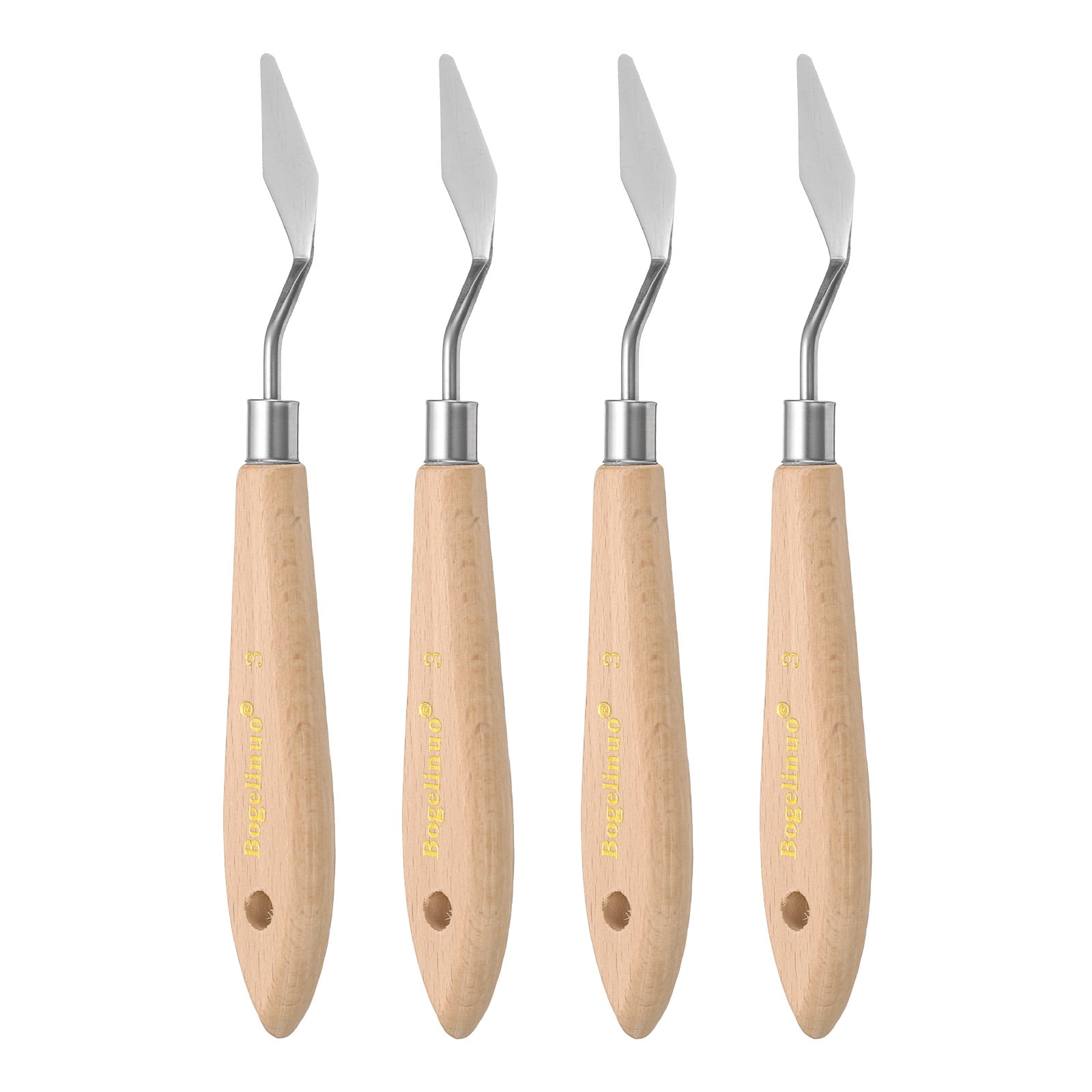 4 Pieces 3# Painting Palette Knife Pointy Stainless Steel Art Spatula ...