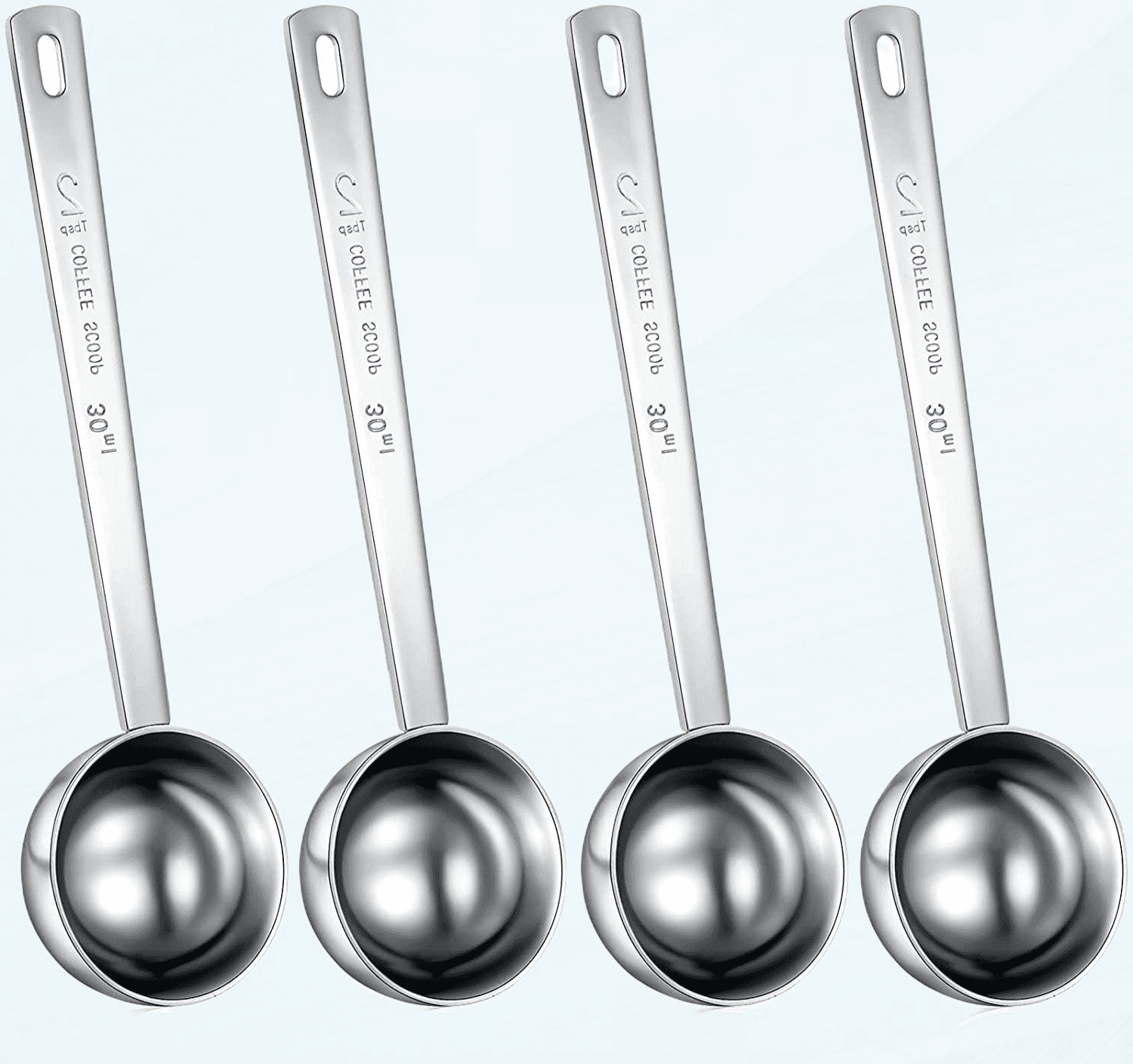 4 Pieces 30 ml Stainless Steel Coffee Scoops with Long Handle, 2 ...