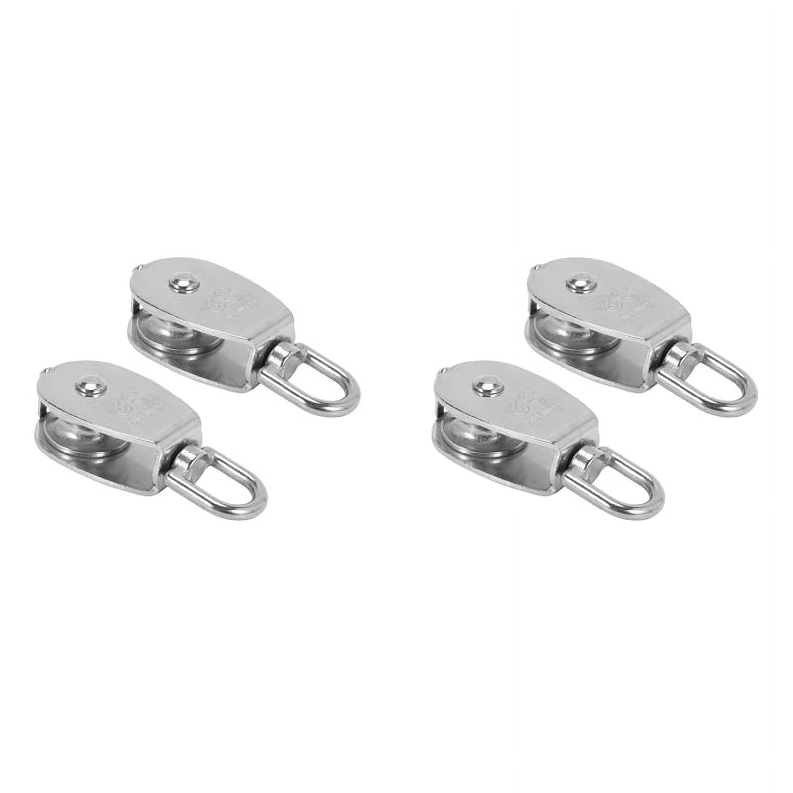 4 Pieces 32 MM Pulley, Single Pulley Set in Stainless Steel 304, Shells ...