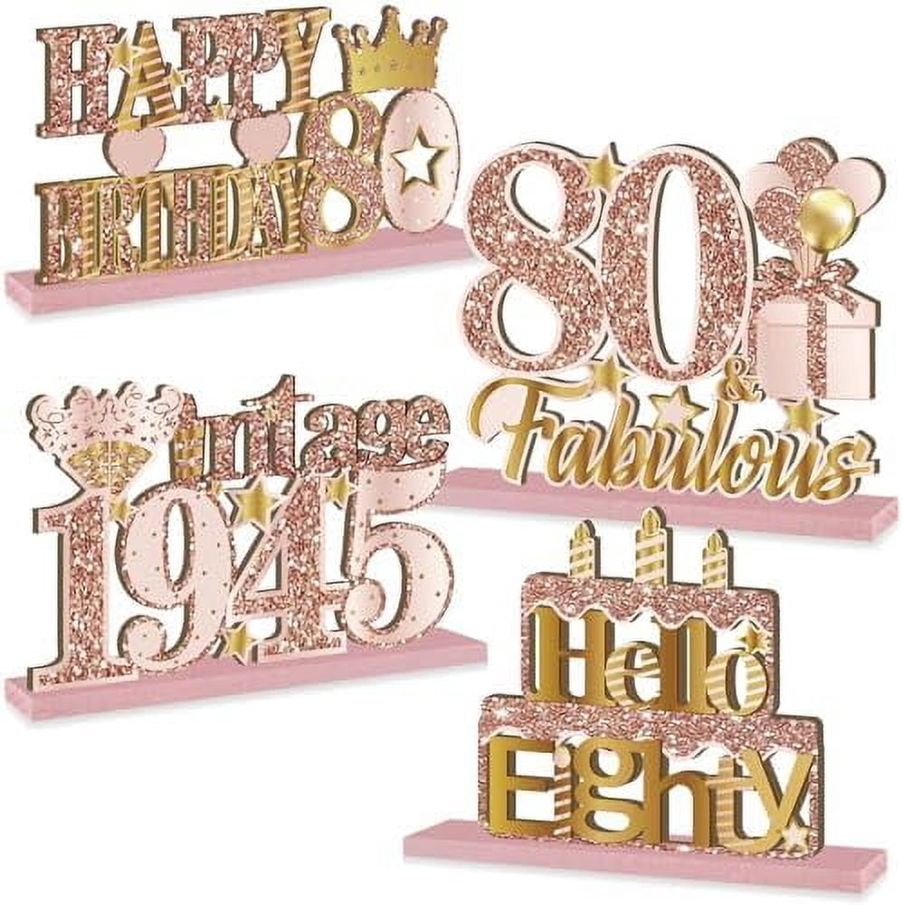 4 Pieces 40th Birthday Decorations Wooden Vintage 1985 Table ...