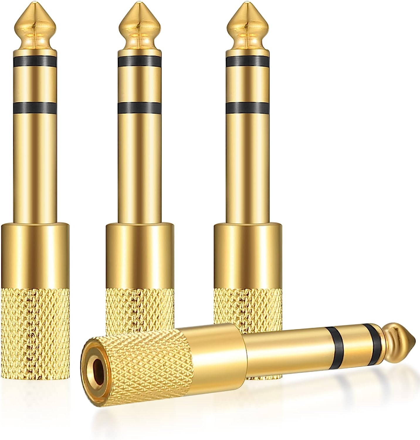 4 Pieces 6.35mm (1/4") Male to 3.5mm (1/8") Female Stereo Headphone ...