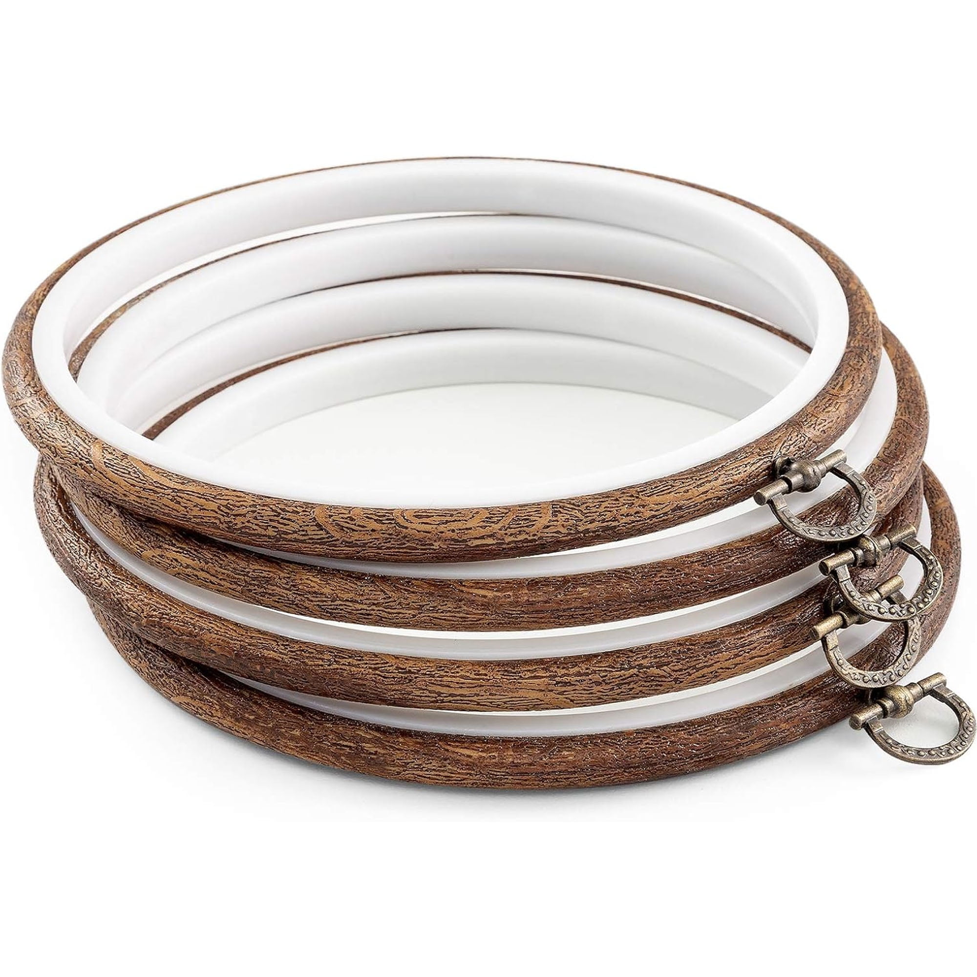 4 Pieces 6 Inch Round Embroidery Hoops Display Frame Circle, Cross ...