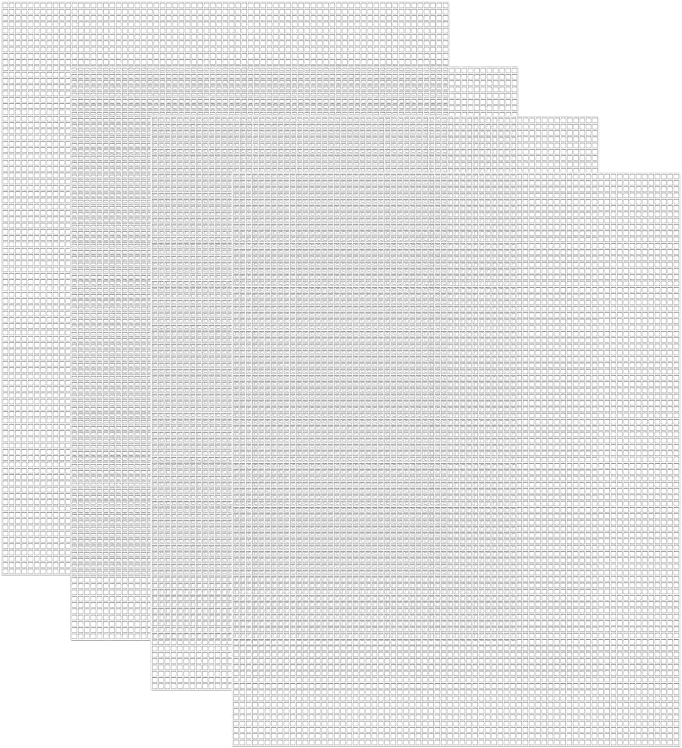 4 Pieces 7 Count Plastic Canvas Sheets 10.5 x 13.5 Inch Plastic Mesh ...