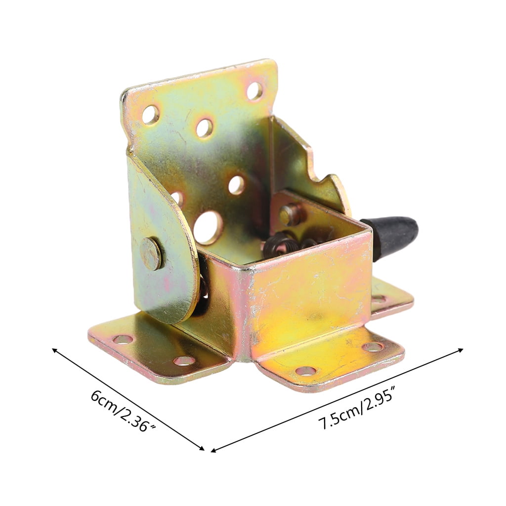 4 Pieces 90 Degrees Locking Folding Hinge Metal Chair Leg Bracket Self ...