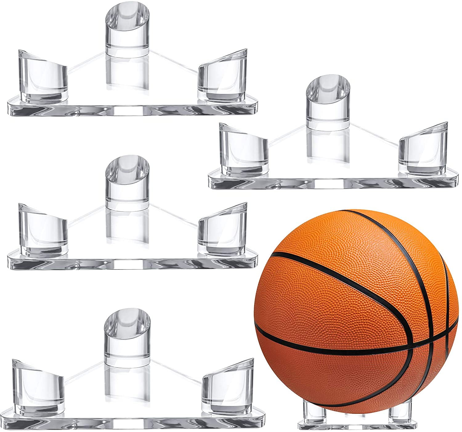 4 Pieces Acrylic Footballs Stand Holder Clear Sports Ball Storage ...