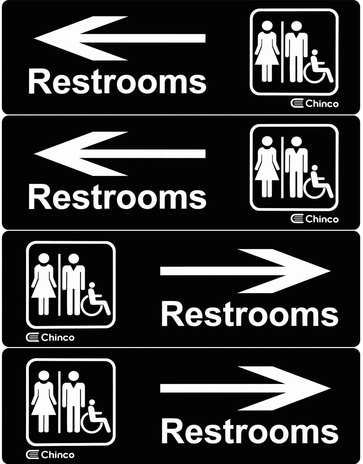 4 Pieces Acrylic Plastic Restrooms Sign Restroom Directional Sign Men ...