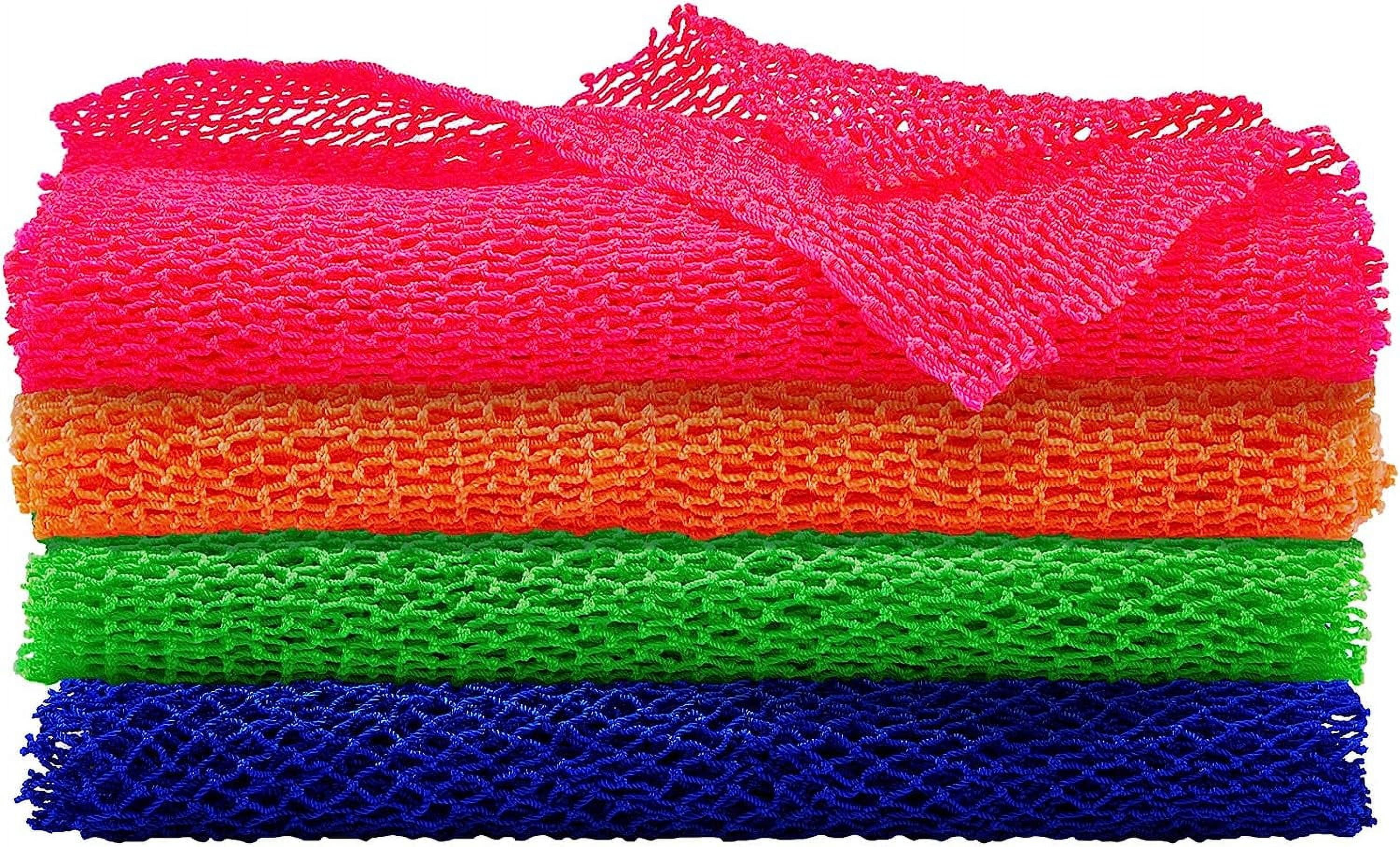 4 Pieces African Net Bath Sponge African Exfoliating Long Net Sponge ...