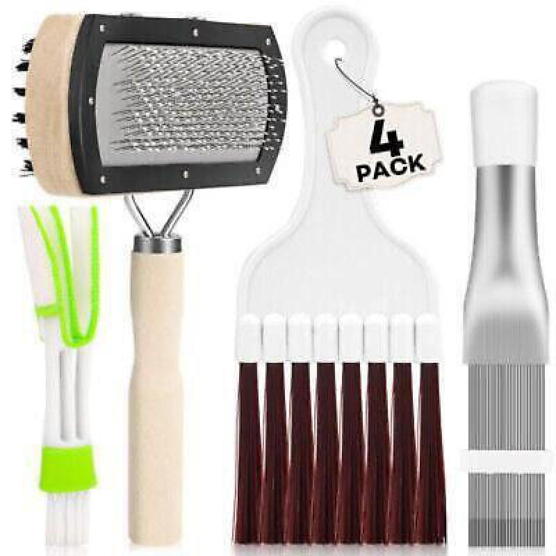 4 Pieces Air Conditioner Condenser Fin Cleaning Brush, AC Coil Cleaner ...