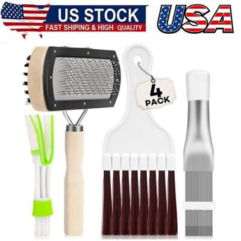 4 Pieces Air Conditioner Condenser Fin Cleaning Brush, AC Coil Cleaner ...