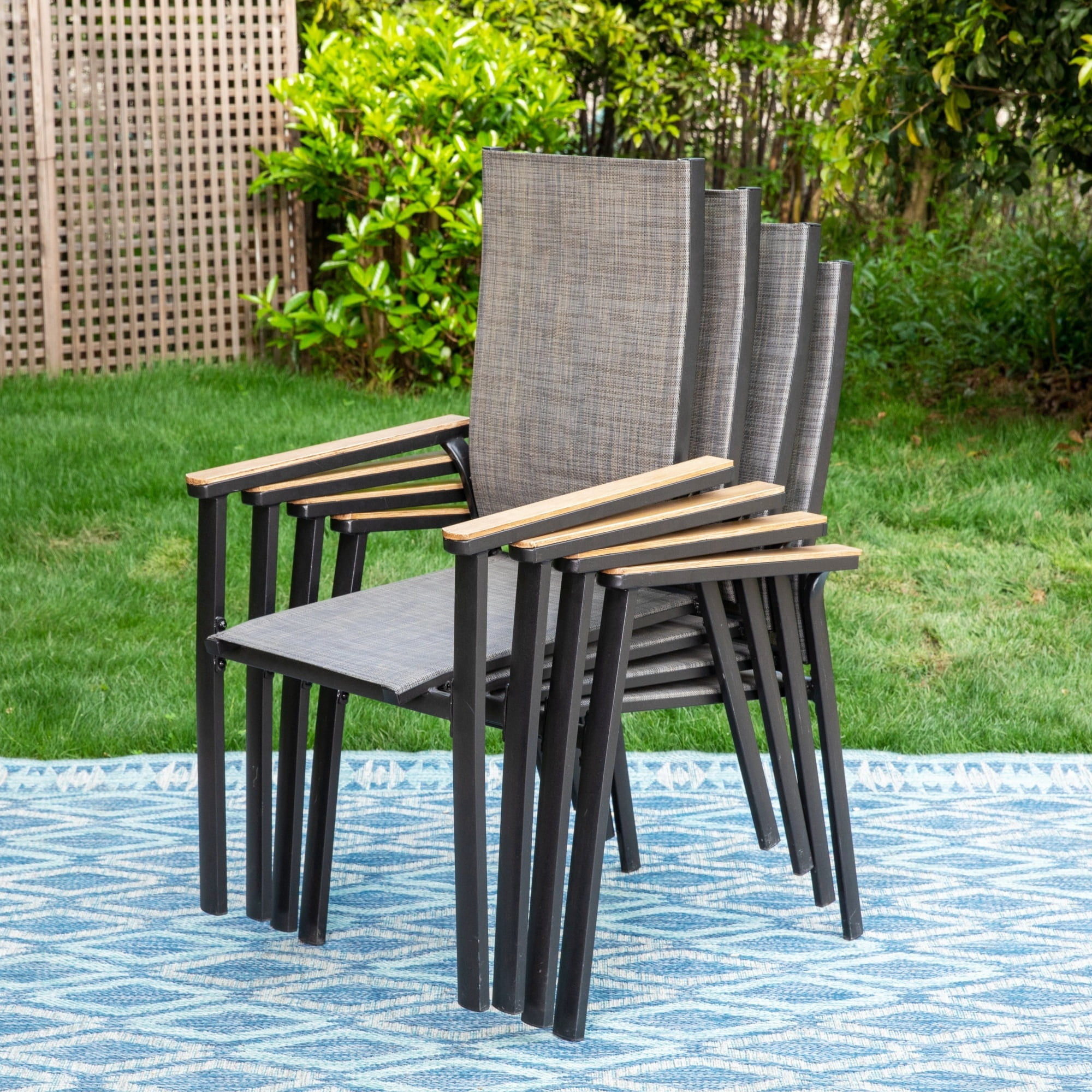 Outdoor Dining Chairs Set Of 4 Outsunny 4-Piece PE Rattan Outdoor ...