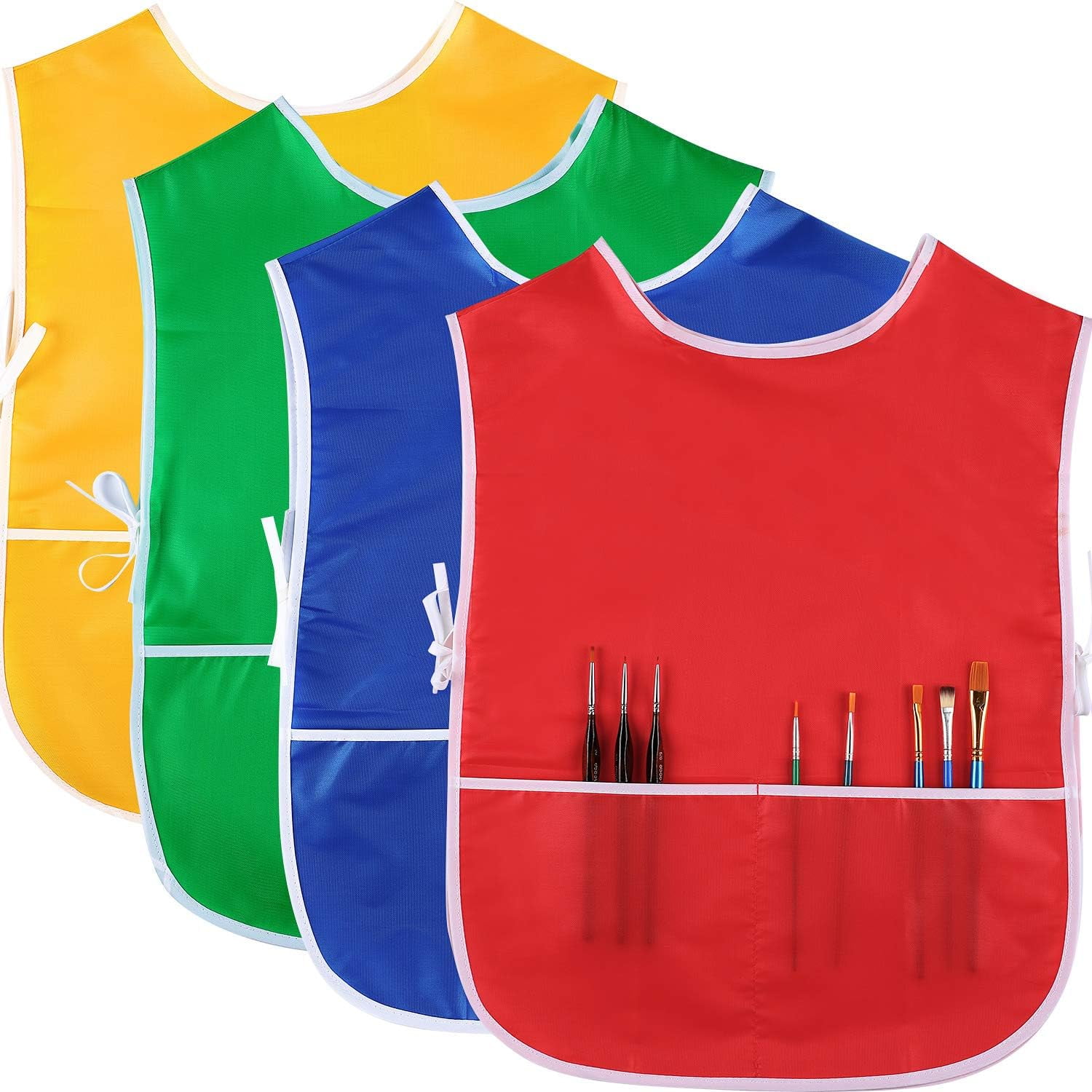 4 Pieces Art Smock for Kids Artist Smock Waterproof Painting Apron ...