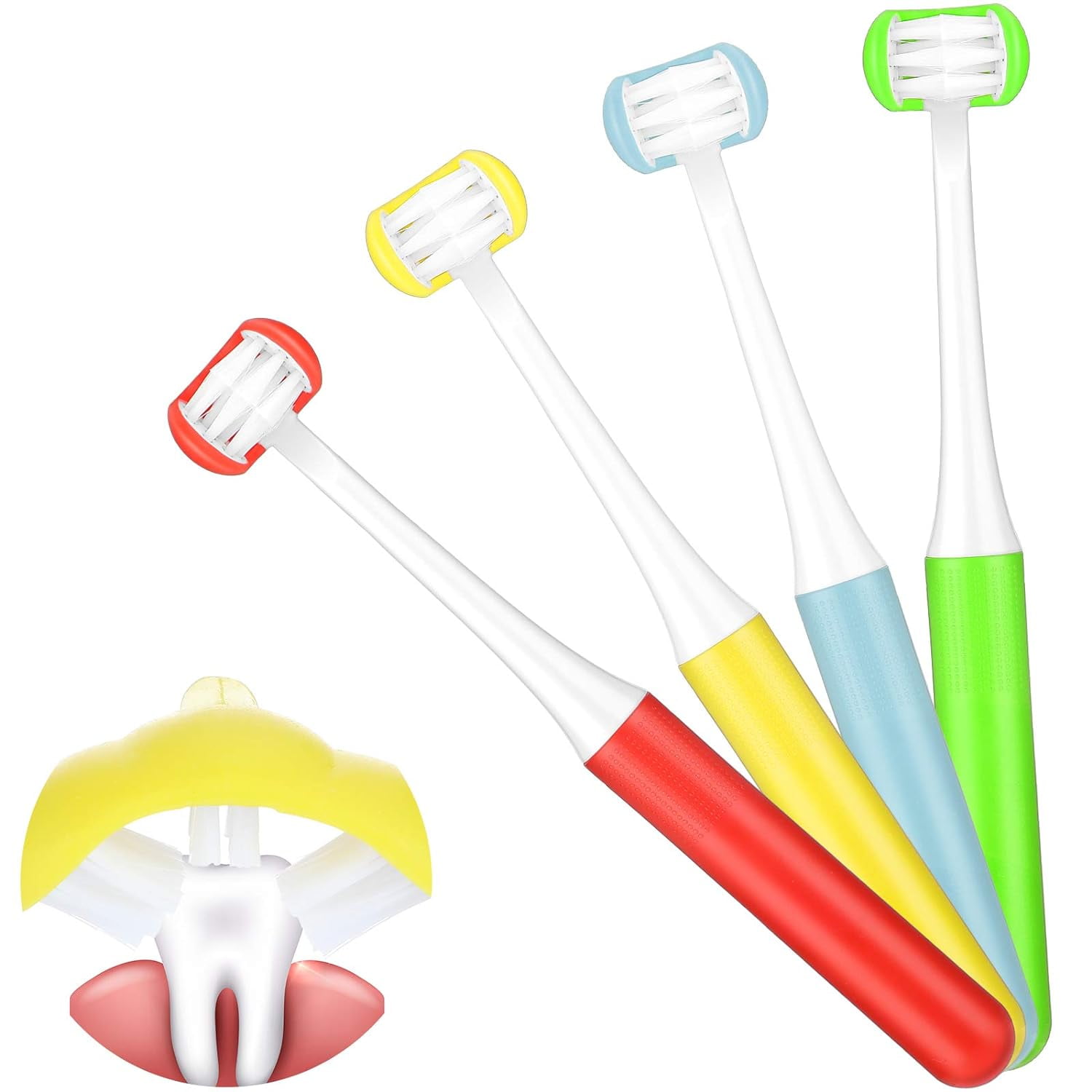 4 Pieces Autism Toothbrush for Special Needs Soft Wrap-Around Training ...