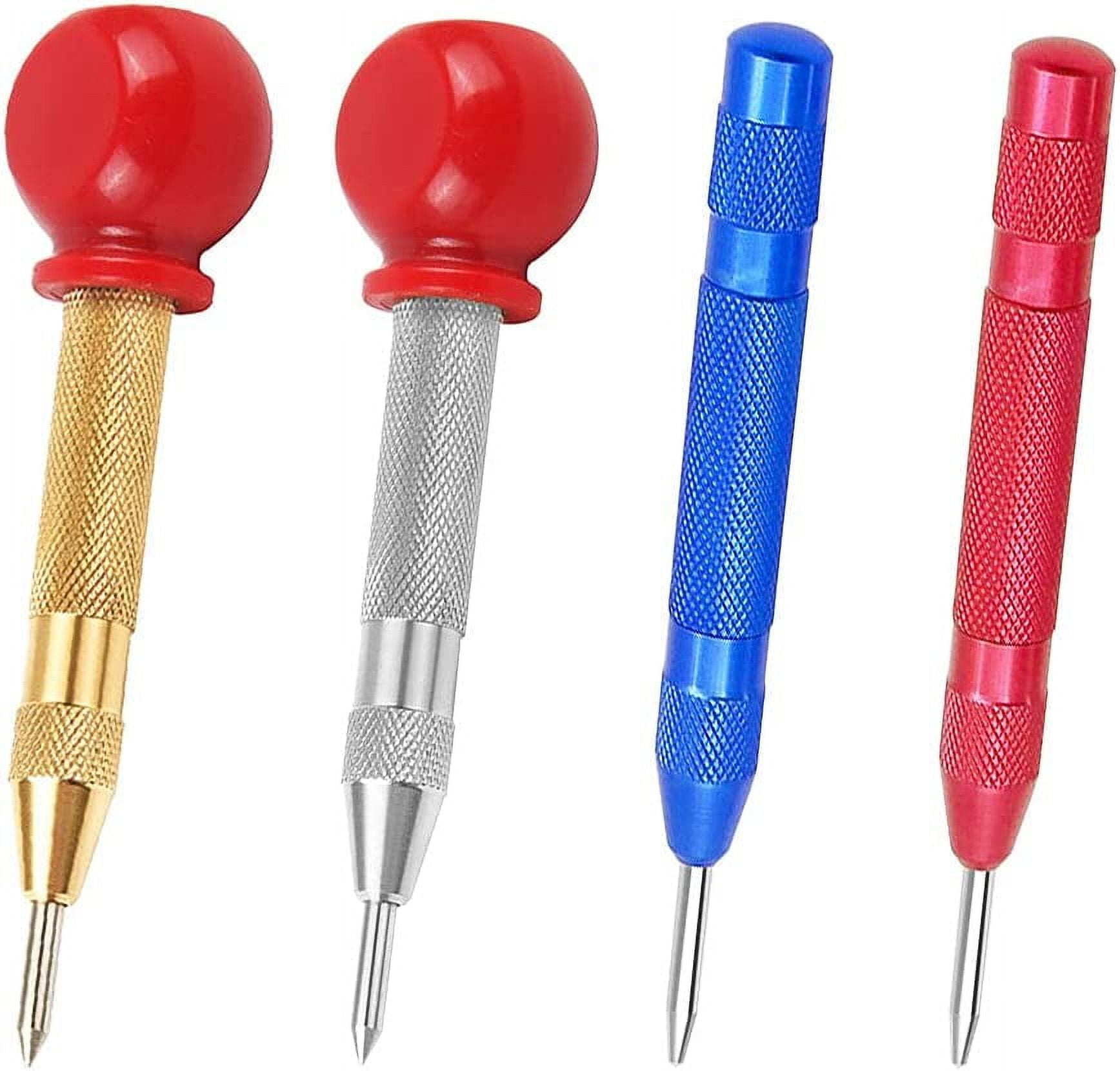 4 Pieces Automatic Punch Tool Automatic Centering Punches Spring Loaded ...