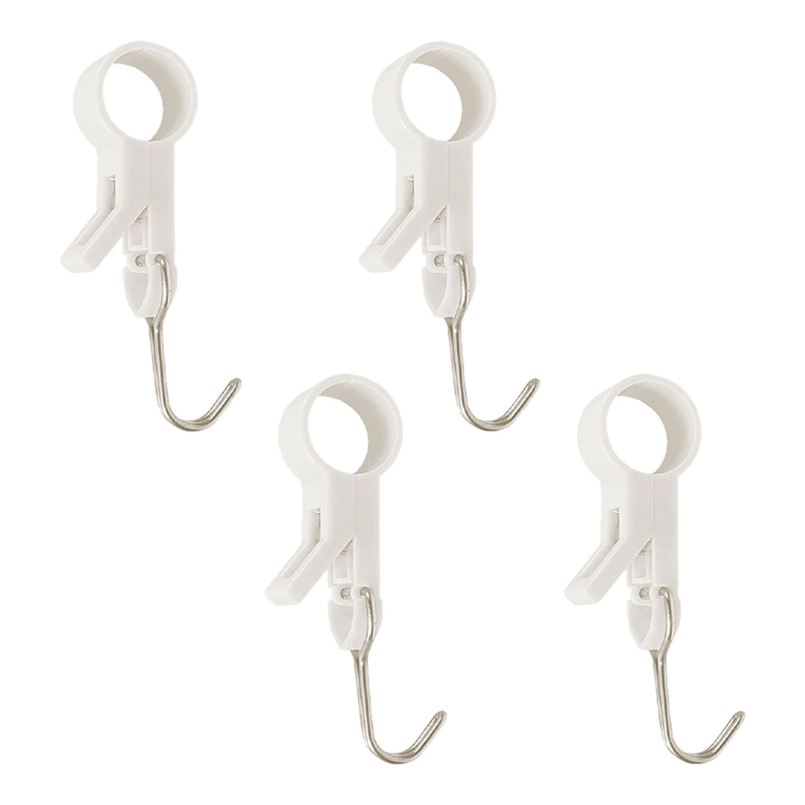 4 Pieces Bathroom Closet Rod Hooks Multi Function Space Saving Stainless Steel for Kitchen ...