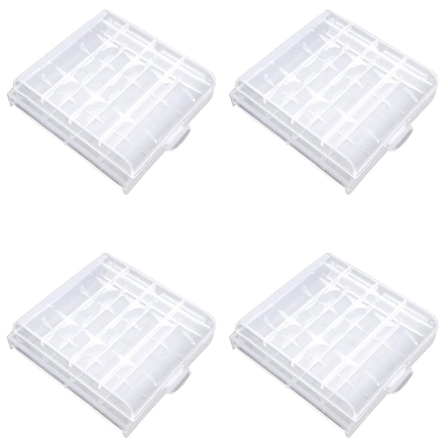 4 Pieces Battery Storage Case Battery Holder Box AA/AAA Cell Battery ...