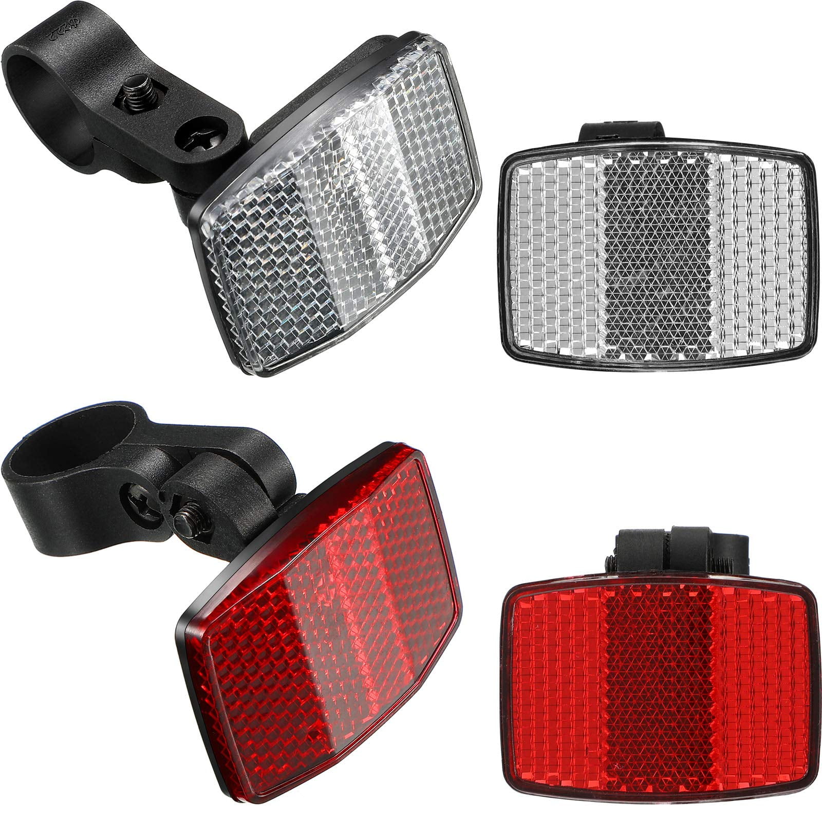 4 Pieces Bike Front and Rear Reflectors for Handlebar and Seatpost ...