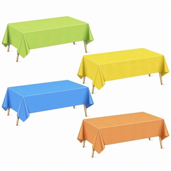 4 Pieces Blue & Orange & Green4Series Rectangle Tablecloth 54x72 Solid ...